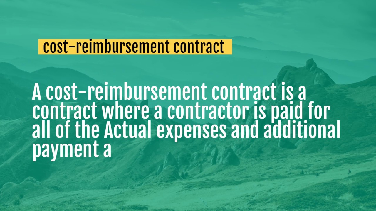 cost reimbursable contract or Cost plus contracts - YouTube