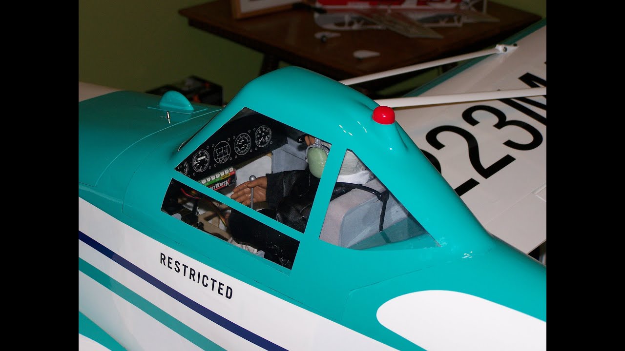 Hangar 9 80" RC Piper Pawnee with Saito .82 4 Stroke Engine Maiden Day ...
