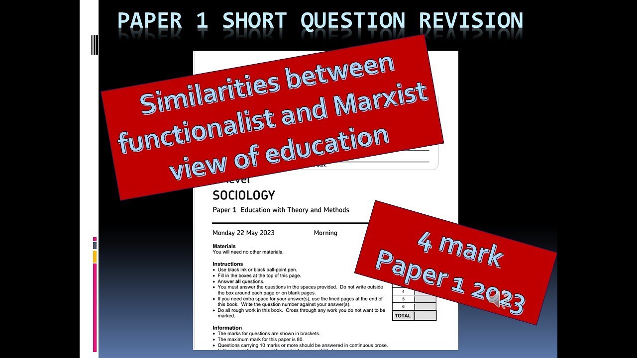 A* Sociology: Similarities between functionalist and Marxist view of ...