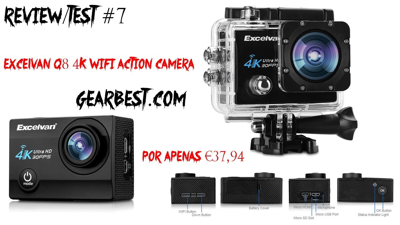 #7 - Excelvan Q8 4K WiFi Action Camera - GEARBEST.COM - YouTube