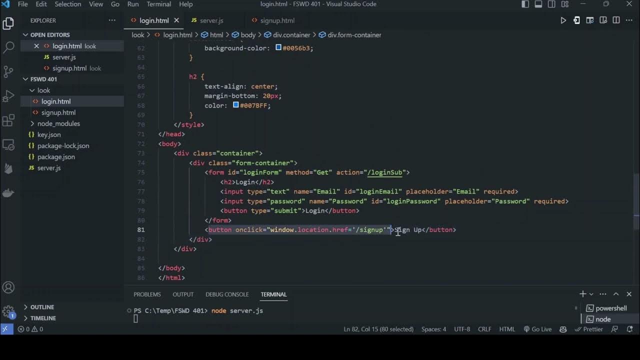 Login and SignUp using ExpressJS , NodeJS and Firebase - FSWD 401 Course - YouTube