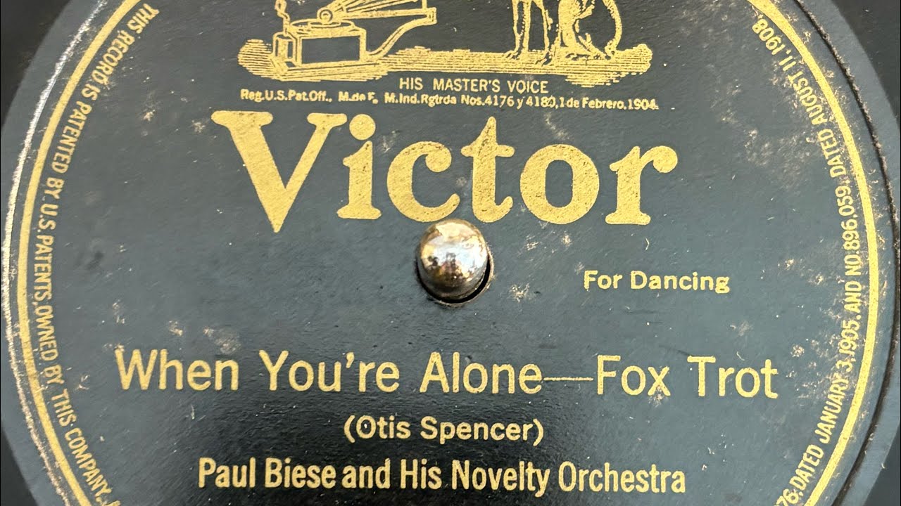 "When You’re Alone" by Paul Biese & His Novelty Orchestra, recorded ...