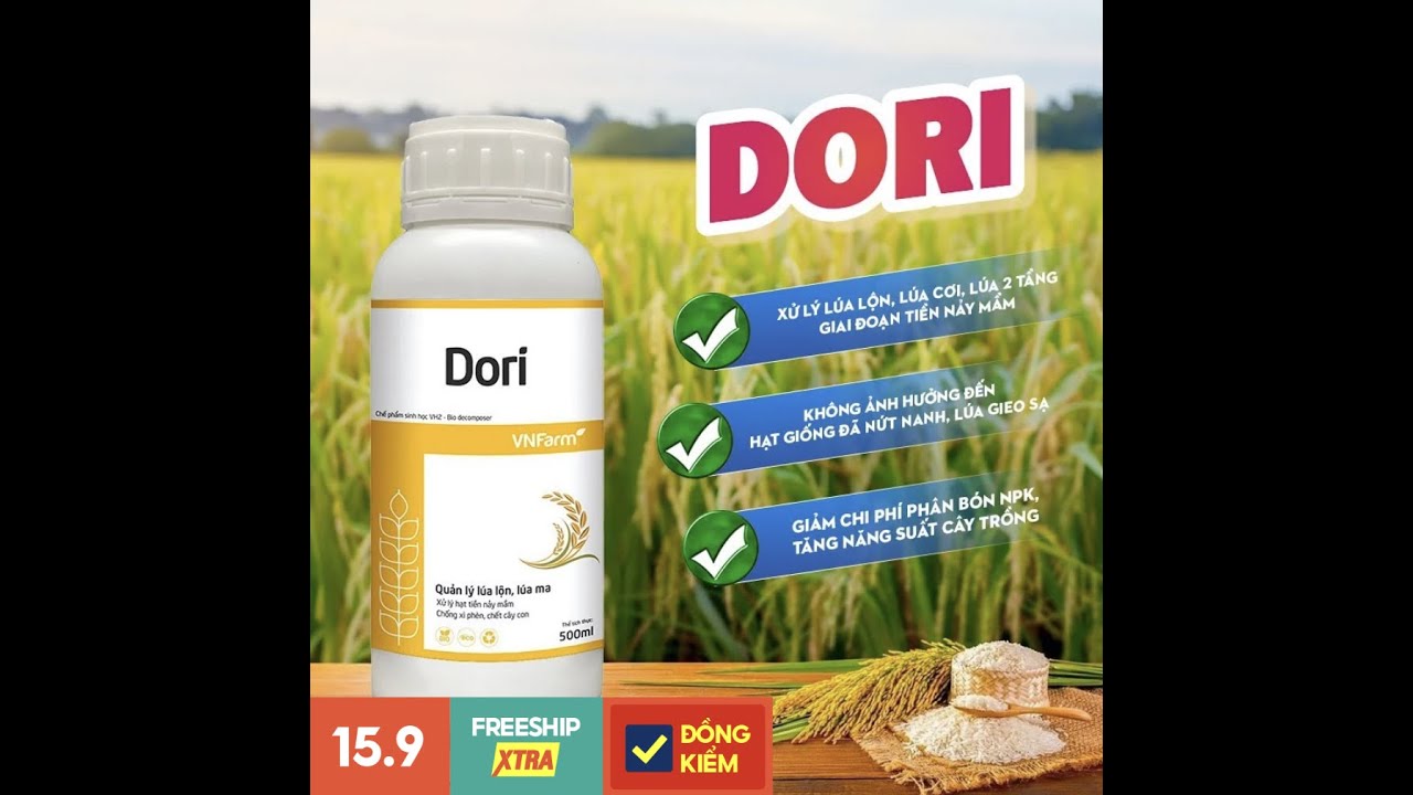 Dori | Thuốc trị lúa lộn, lúa lẫn, lúa ma, lúa hai tầng dạng nước - YouTube