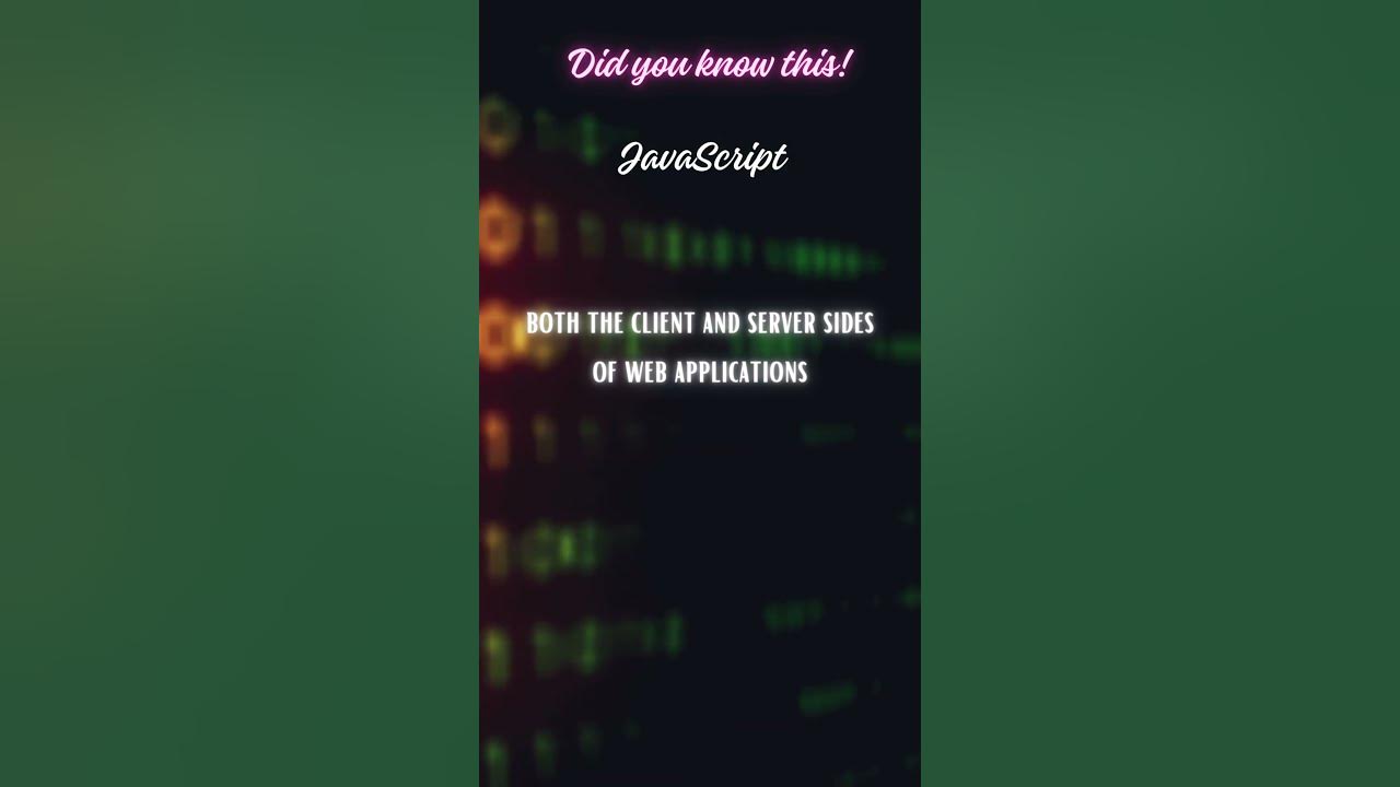 Javascript Fact Javascript Can Be Used As Programminglanguage Javascriptdevfacts Youtube 