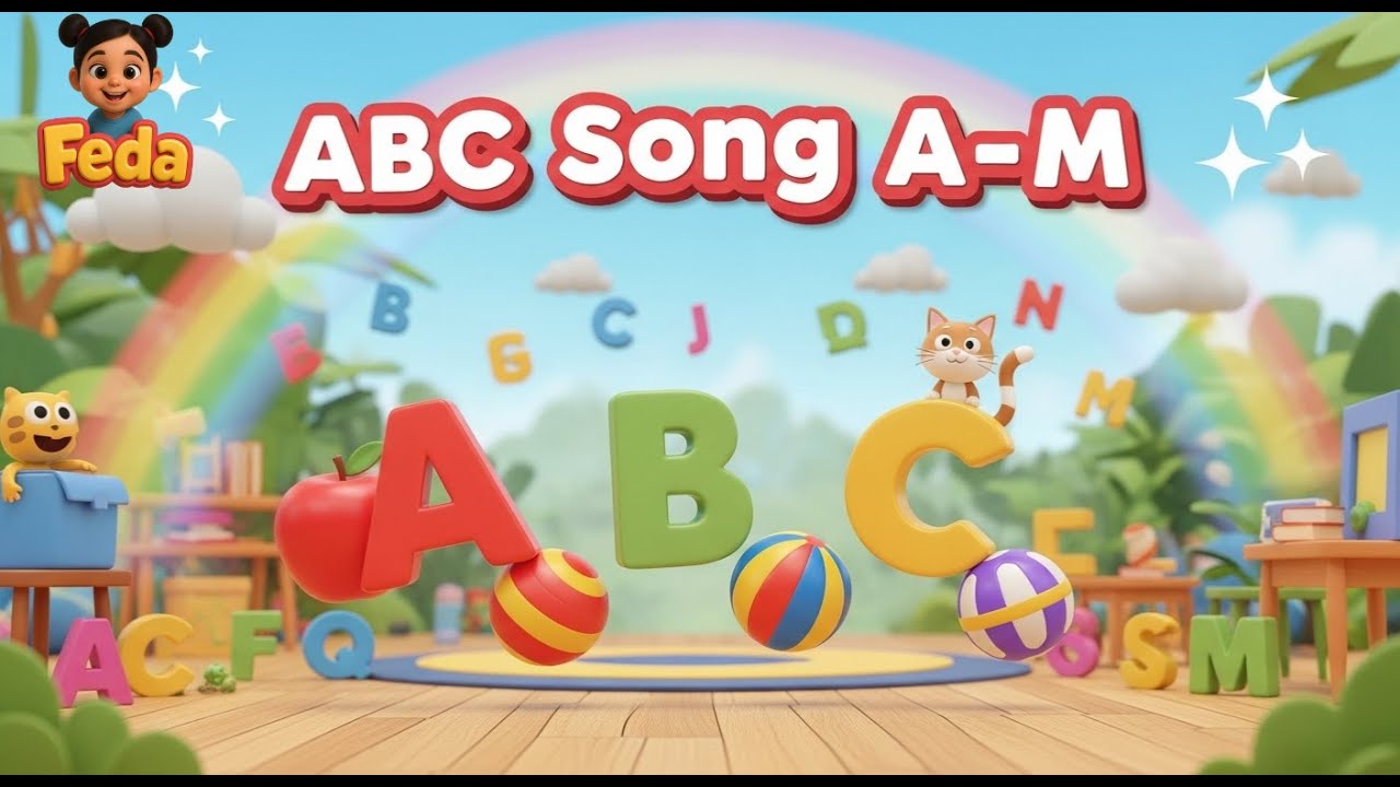 A–M ABC Song for Kids | One Word per Letter + 3D Animation - YouTube