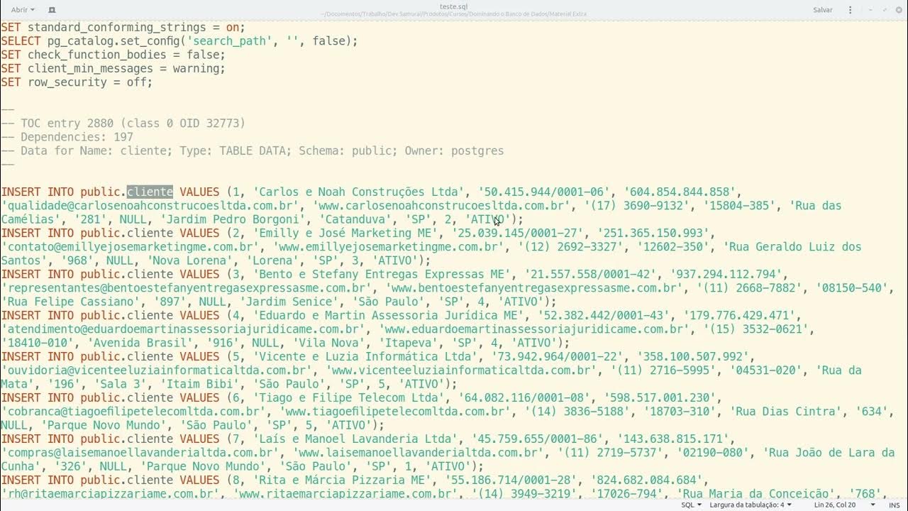 0402 Restaurando a partir de dumps SQL - YouTube