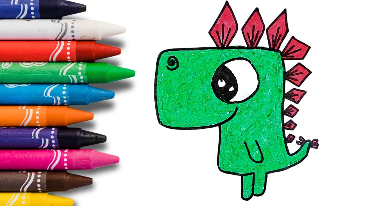 How to draw Dinosaur - Step by Step Guide | Easy Way | डायनासोर ड्रा ...