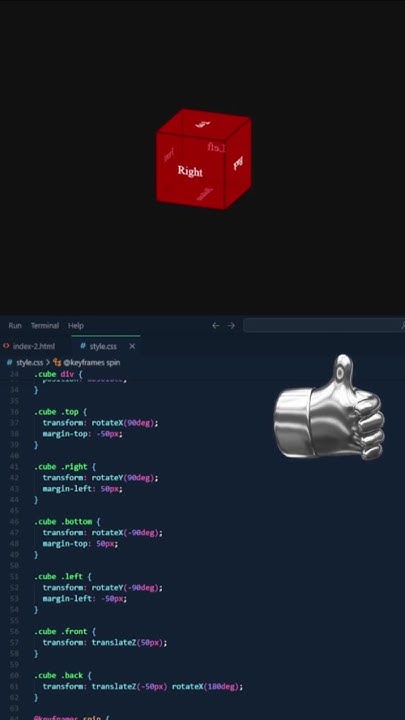 Day 020 🤯 - 3D Rotating Cube Animation Using Pure CSS | CSS Transform & Keyframe Magic #shorts ...
