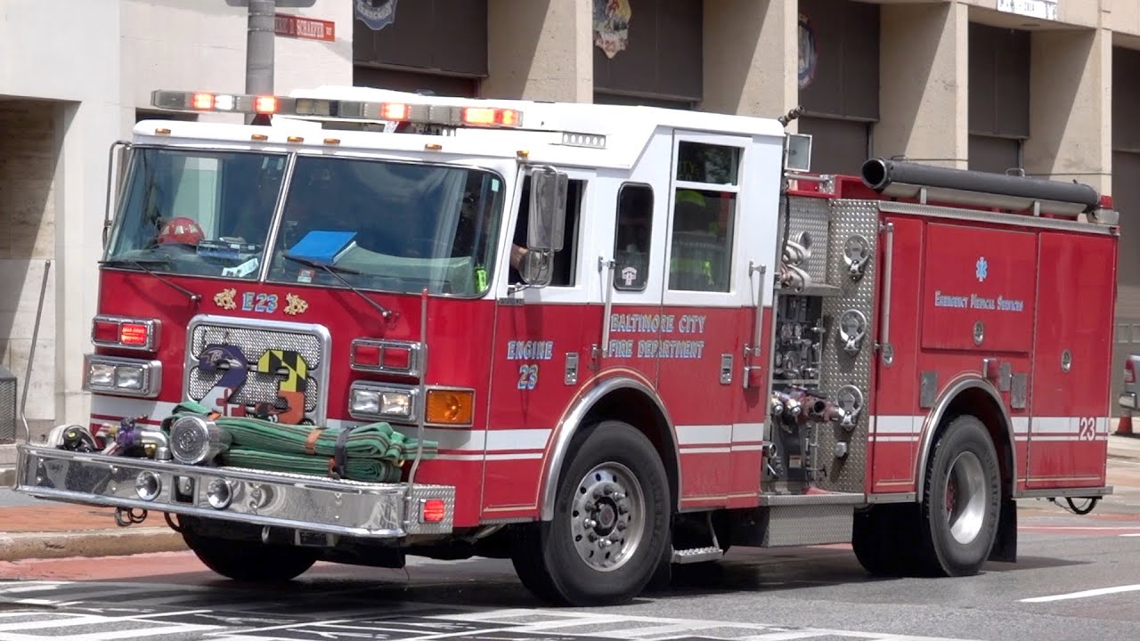 Baltimore City Fire Department Engine 23 Responding Youtube