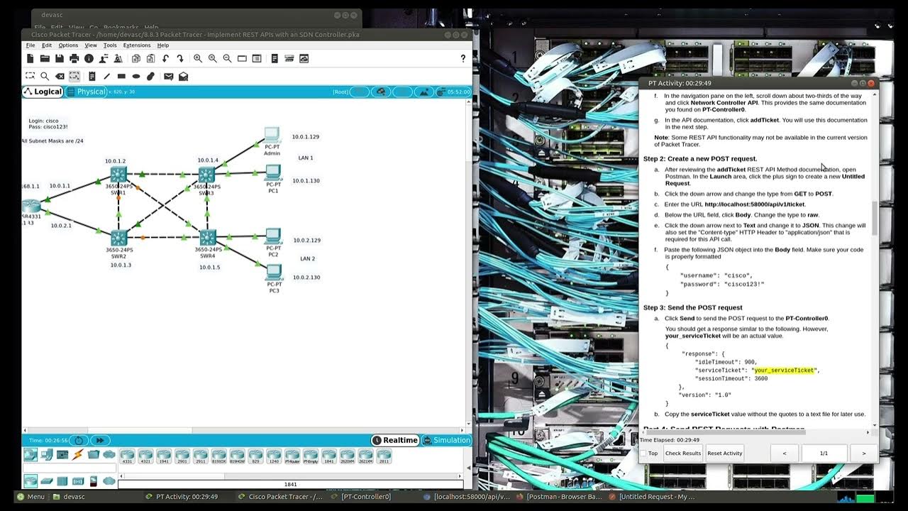 8.8.3 Packet Tracer - Implement REST APIs with an SDN Controller - YouTube