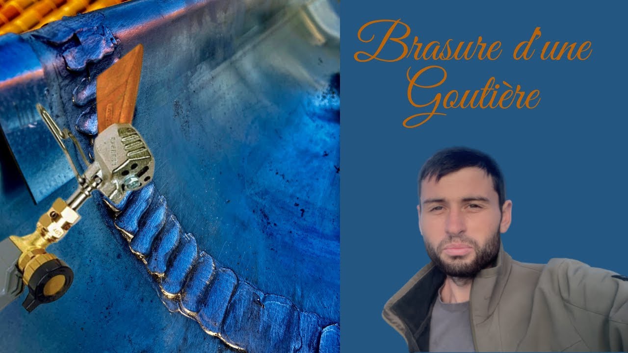 Soudure d'une gouttière sur chantier - YouTube