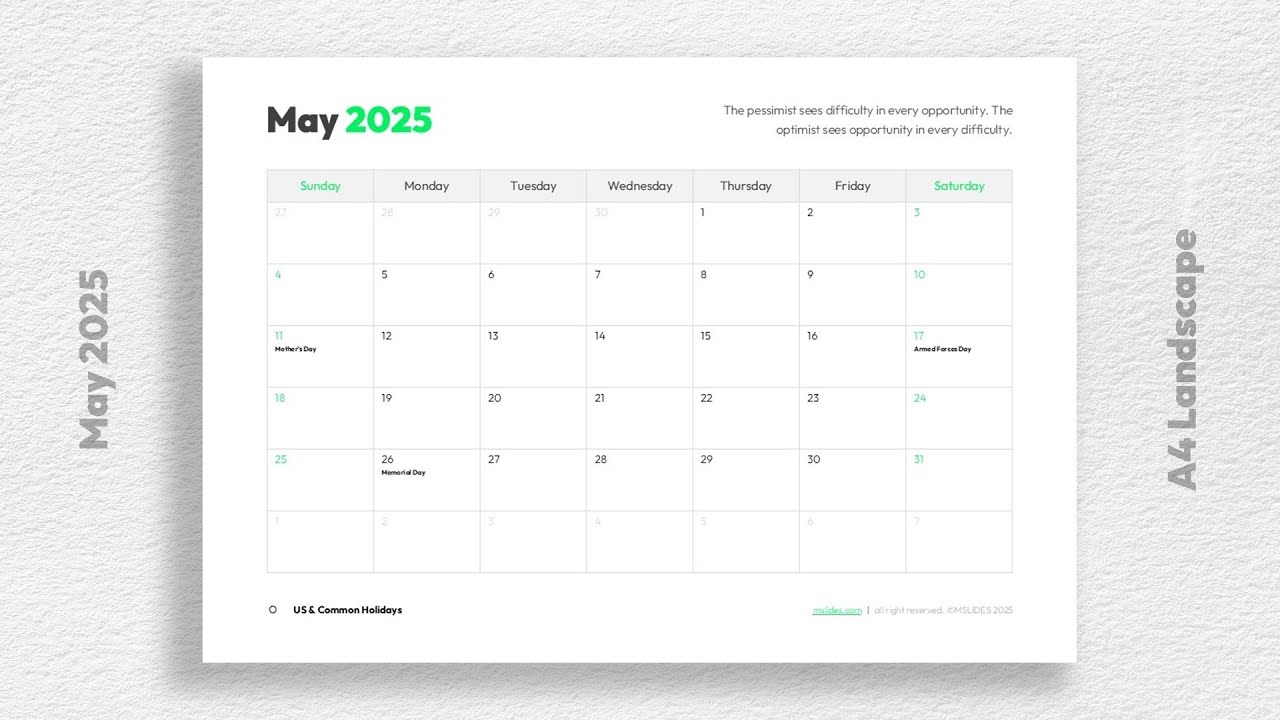 Free 2025 Editable Calendar Template for PowerPoint by mslides - A4 ...