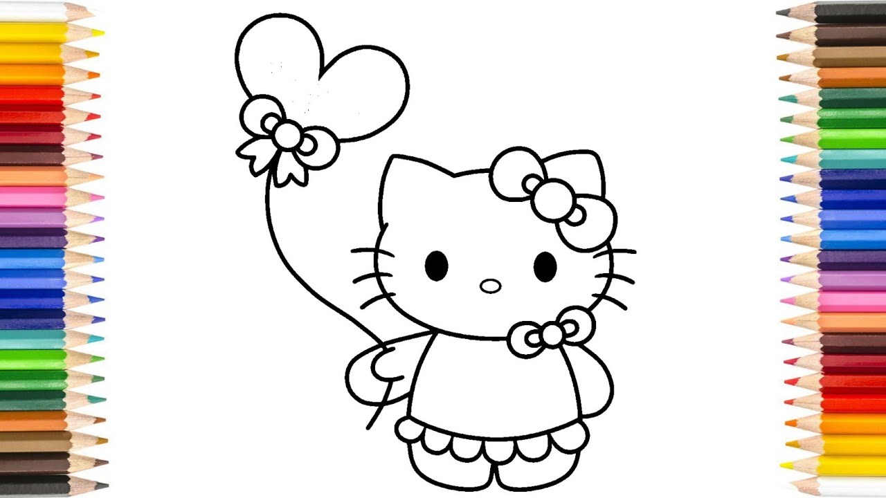 🎈🎀🎈How to draw hello kitty with balloon 🎈🎀🎈| step by step drawing for ...