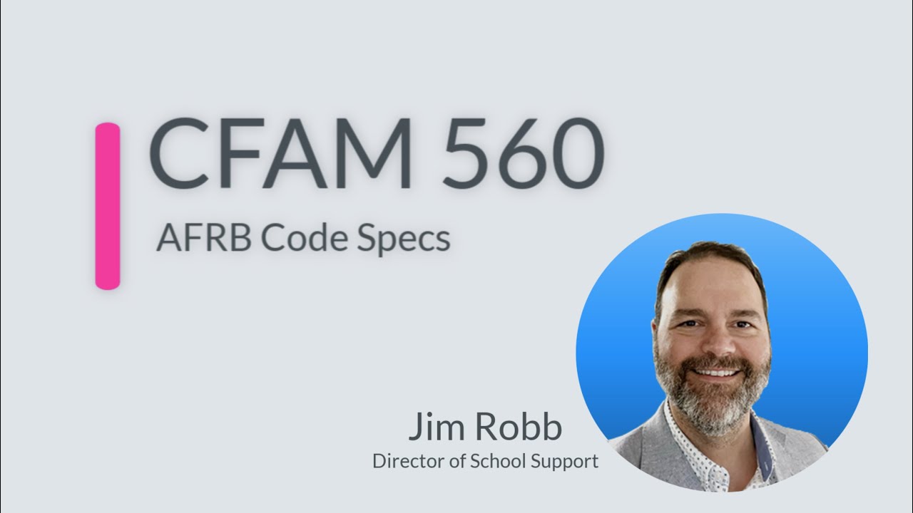 CFAM 560 - AFRB Code Specifications - YouTube