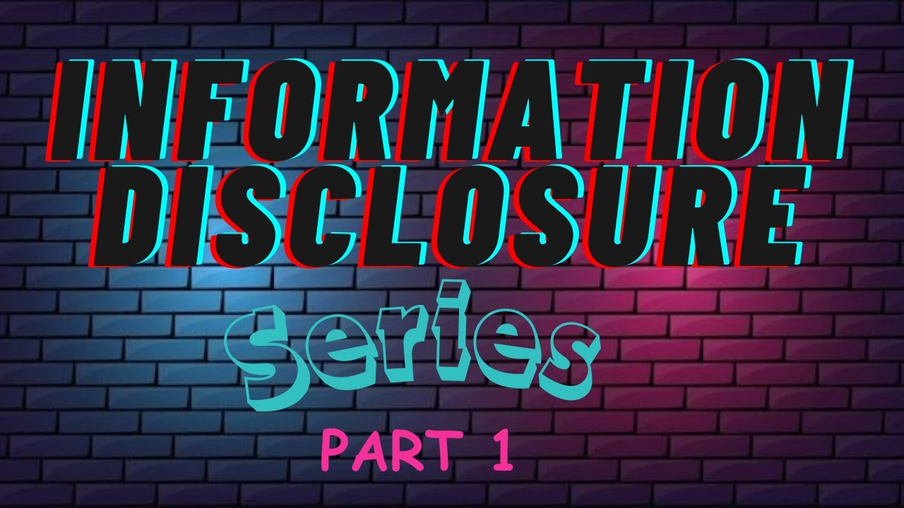 Finding Information Disclosure Vulnerabilities 1 - YouTube