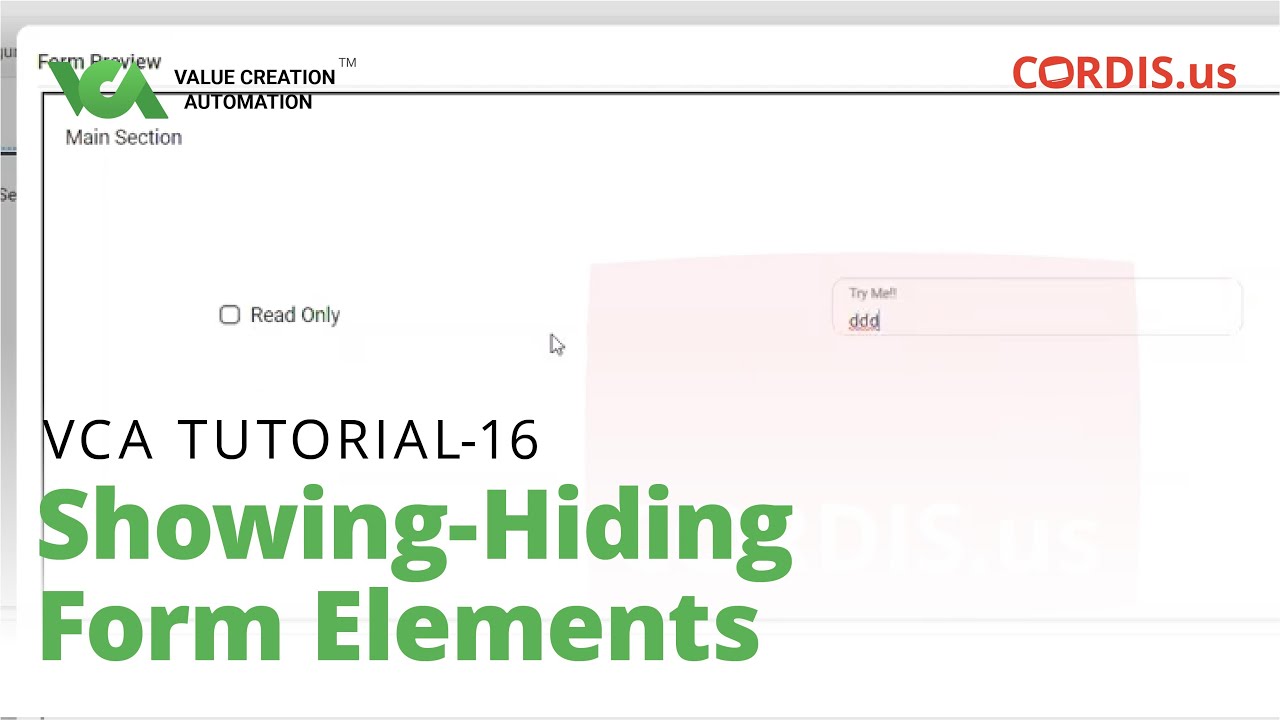 Showing-Hiding Form Elements |VCA Tutorial-16 - YouTube