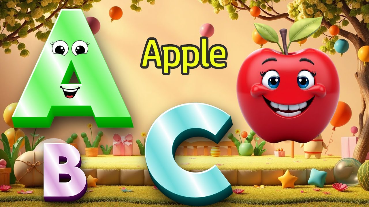 A is for Apple, ABC Phonics Song - Toddler Learning Song, Nursery ...