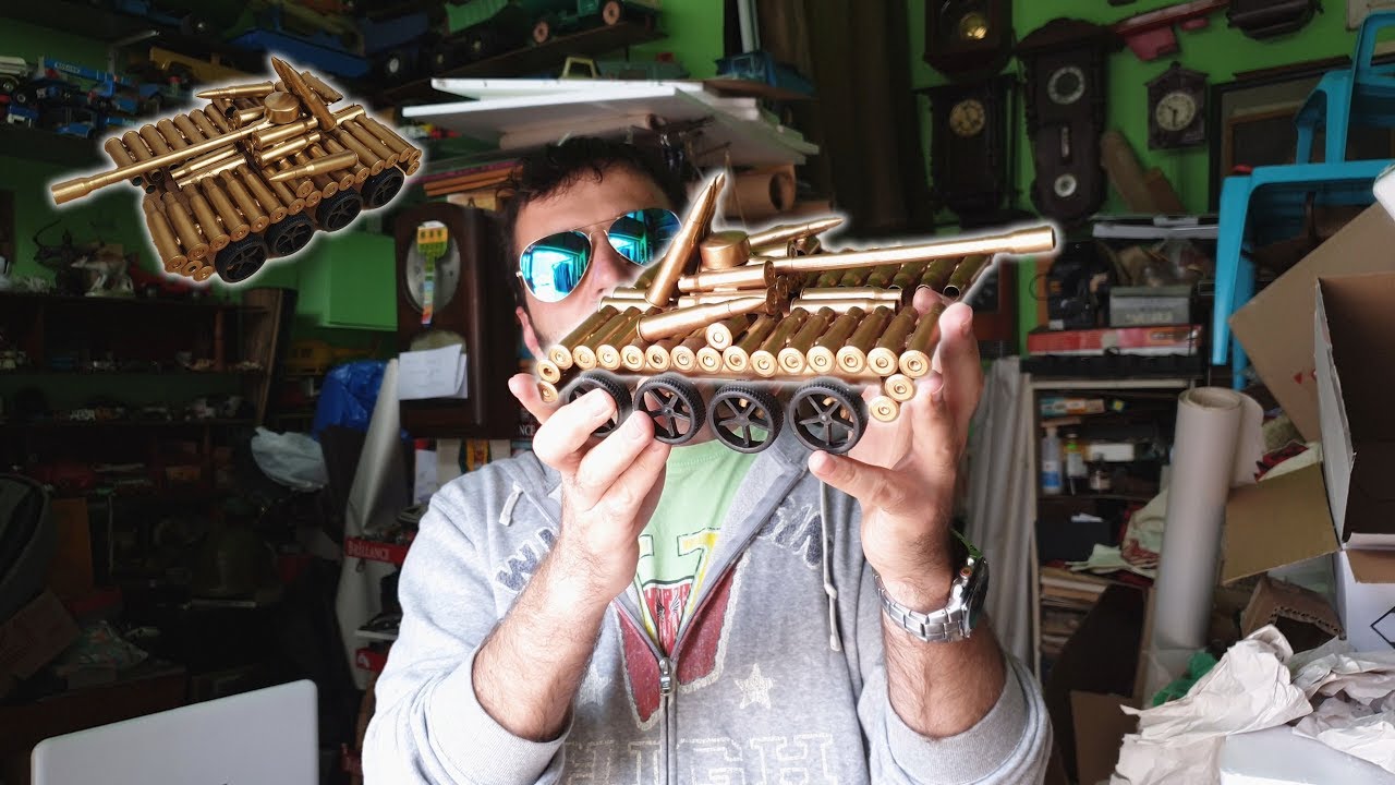 Antique Handmade Tank Model - Made out of Bullet Shells - YouTube