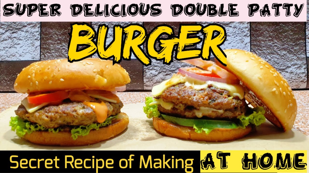 Beef Patty Burger With Cheese Slice | Double Patty Burger | Beef Burger ...