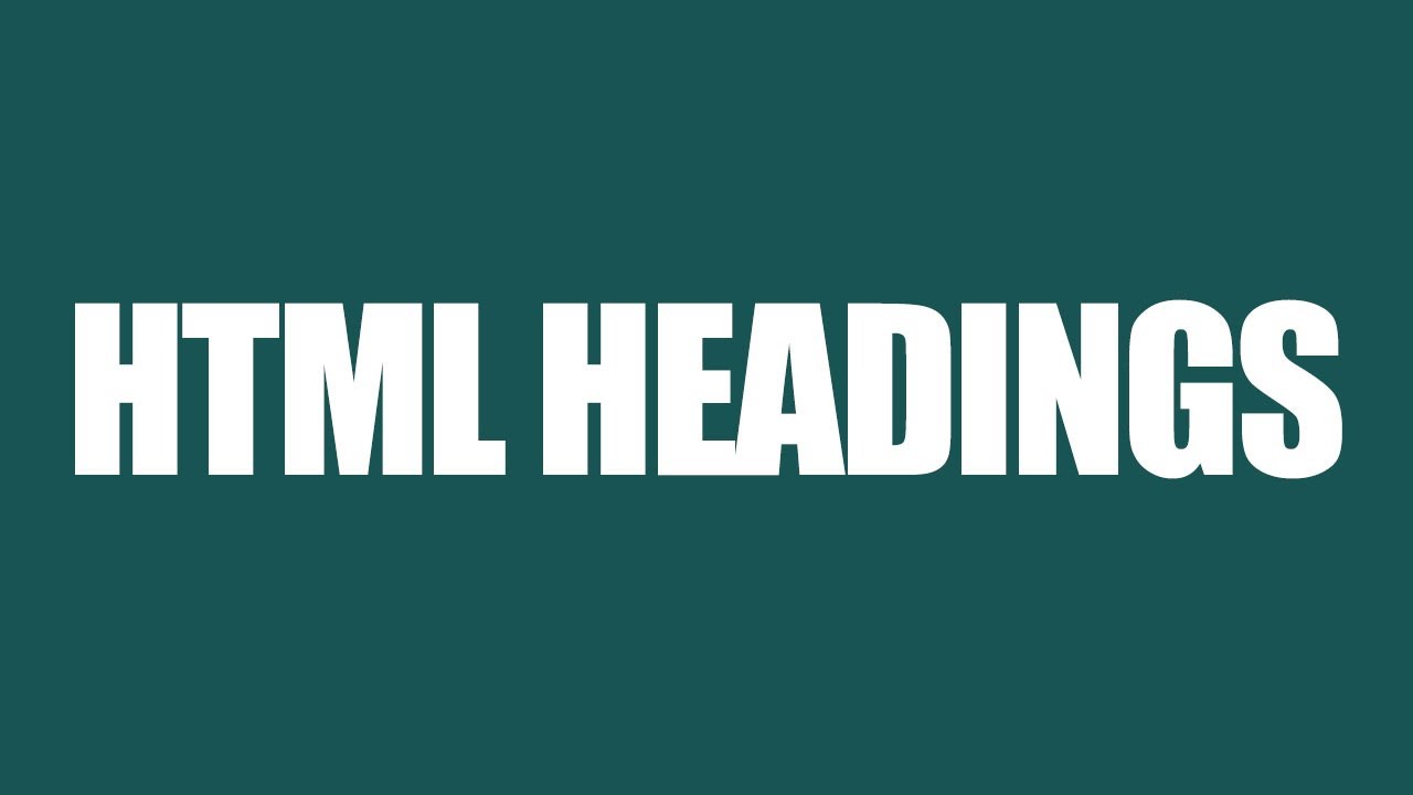 Html Headings Youtube