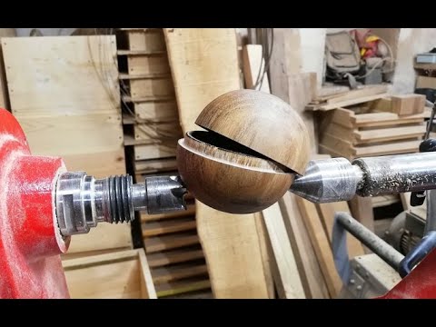Wood Turning wooden Sphere Box - YouTube