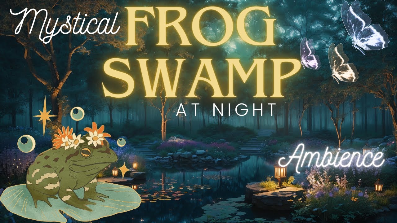 🐸 Mystical Frog Swamp 🐸 I 1h Ambience. River sounds. Soft Frogs and ...