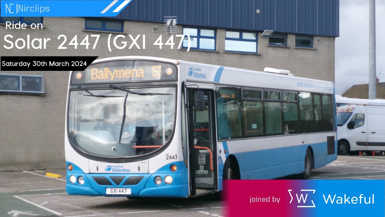 Ride on Translink Ulsterbus 2447 Wright Solar (GXI 447) - YouTube