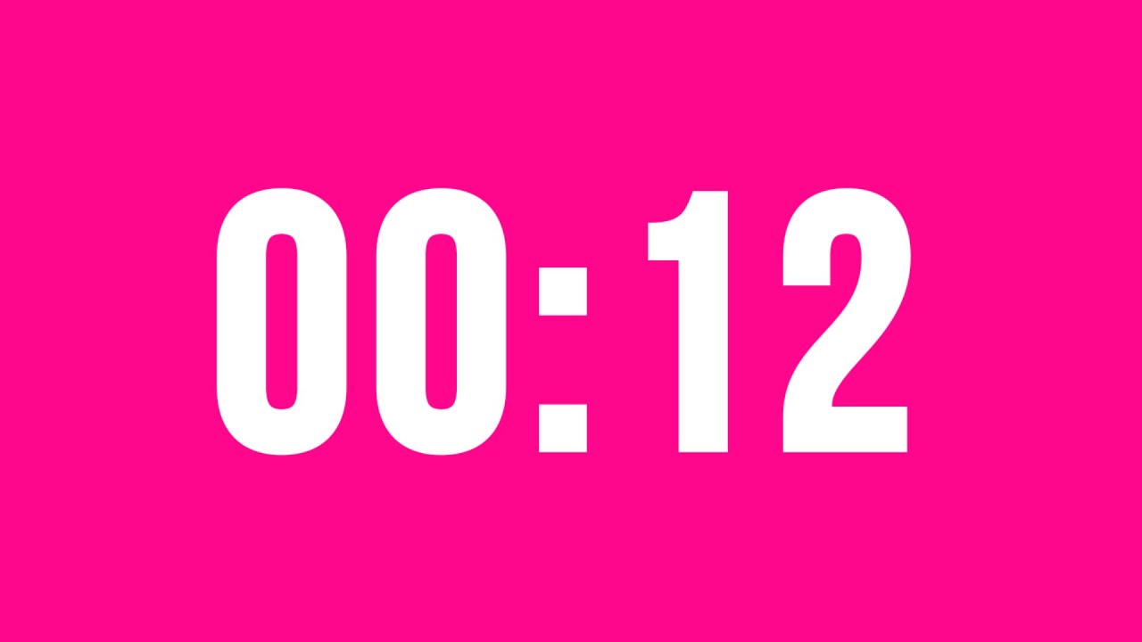12 Second Countdown Timer No Music With Alarm Clock At The End - YouTube