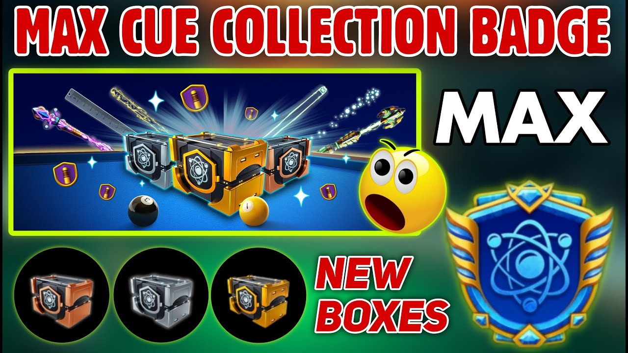 FREE CUE COLLECTION BADGE MAX 🤩 | 8 BALL POOL NEW SCIENCE BOXES | 8 ...