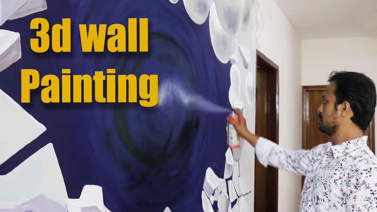 3D Wall painting || 3d painting || galaxy painting - YouTube