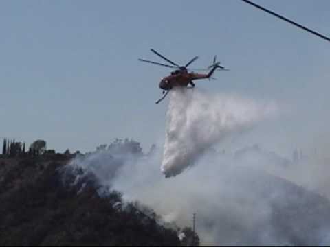 California fire - Water drop near Altadena - YouTube