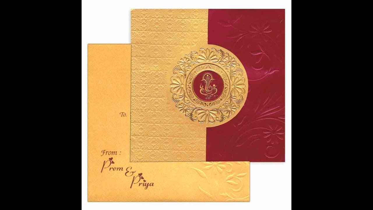 Unique Door Type Maroon Shading Personal Wedding Card - KNK3817 - Small ...