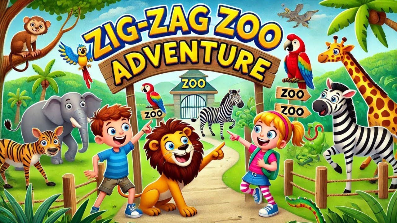 Zig-Zag Zoo Adventure | A Fun Journey with Animals | Nursery Rhymes ...