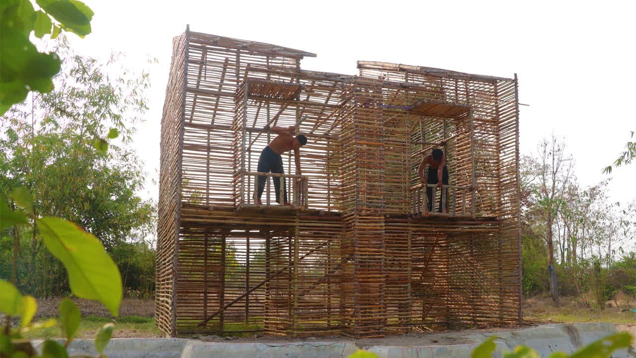 Primitive Daily Life: Started Building Two Story Mud Twin Villas In ...