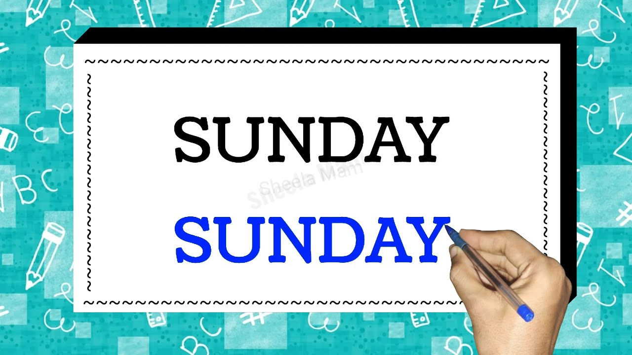 Sunday Monday Tuesday Spelling In English For Nursery Rhymes | Days Of ...