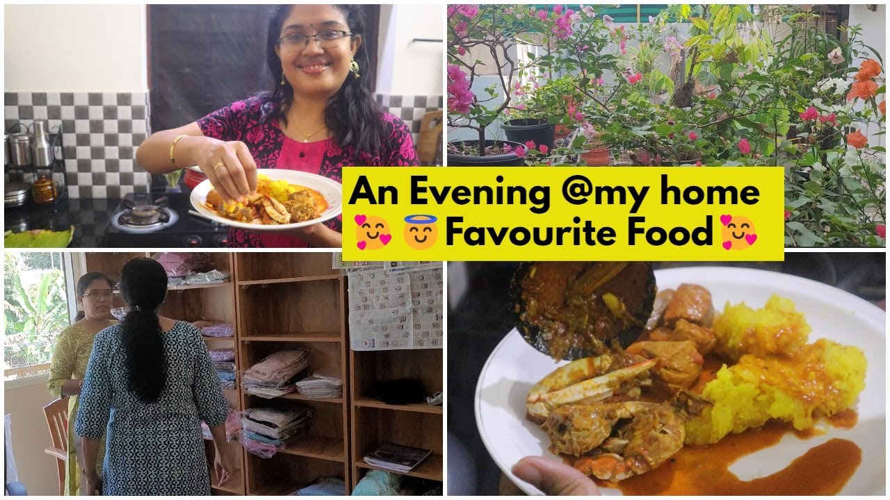An Evening At My Home ||My Favourite Crab Roast || Amma's Kappa & Fish|| Anu's Kitchen - YouTube
