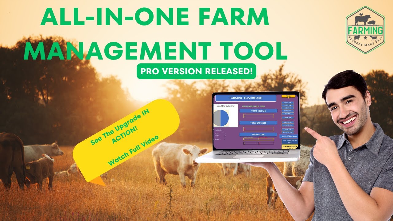 Farm Recordkeeping Excel – PRO Version | Complete Livestock Record ...