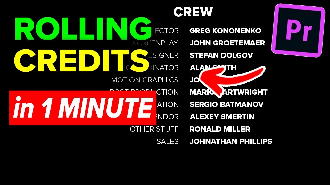 How To Make Rolling Credits In Premiere Pro In ONE MINUTE YouTube How To Make Rolling Credits In Premiere Pro In ONE MINUTE YouTube