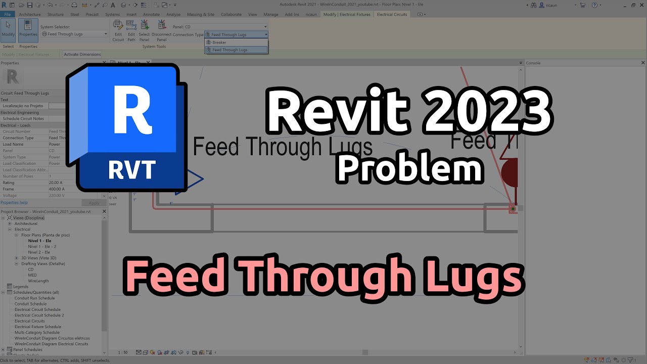 Feed Through Lugs is Useless - Revit Electrical - English - YouTube