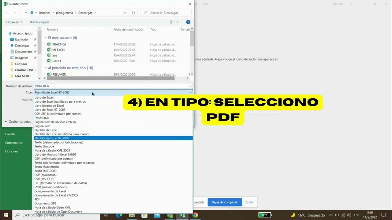 CONVERTIR DE EXCEL A PDF - YouTube