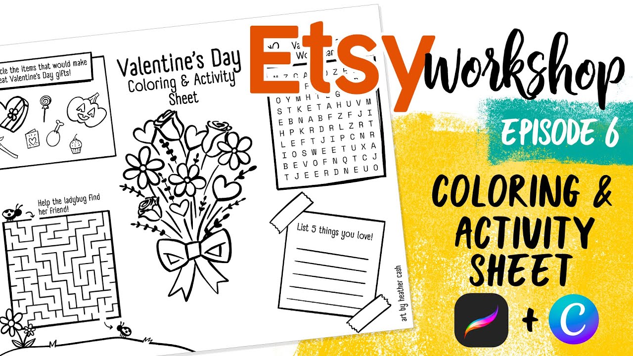 Create a downloadable activity sheet to sell online - YouTube