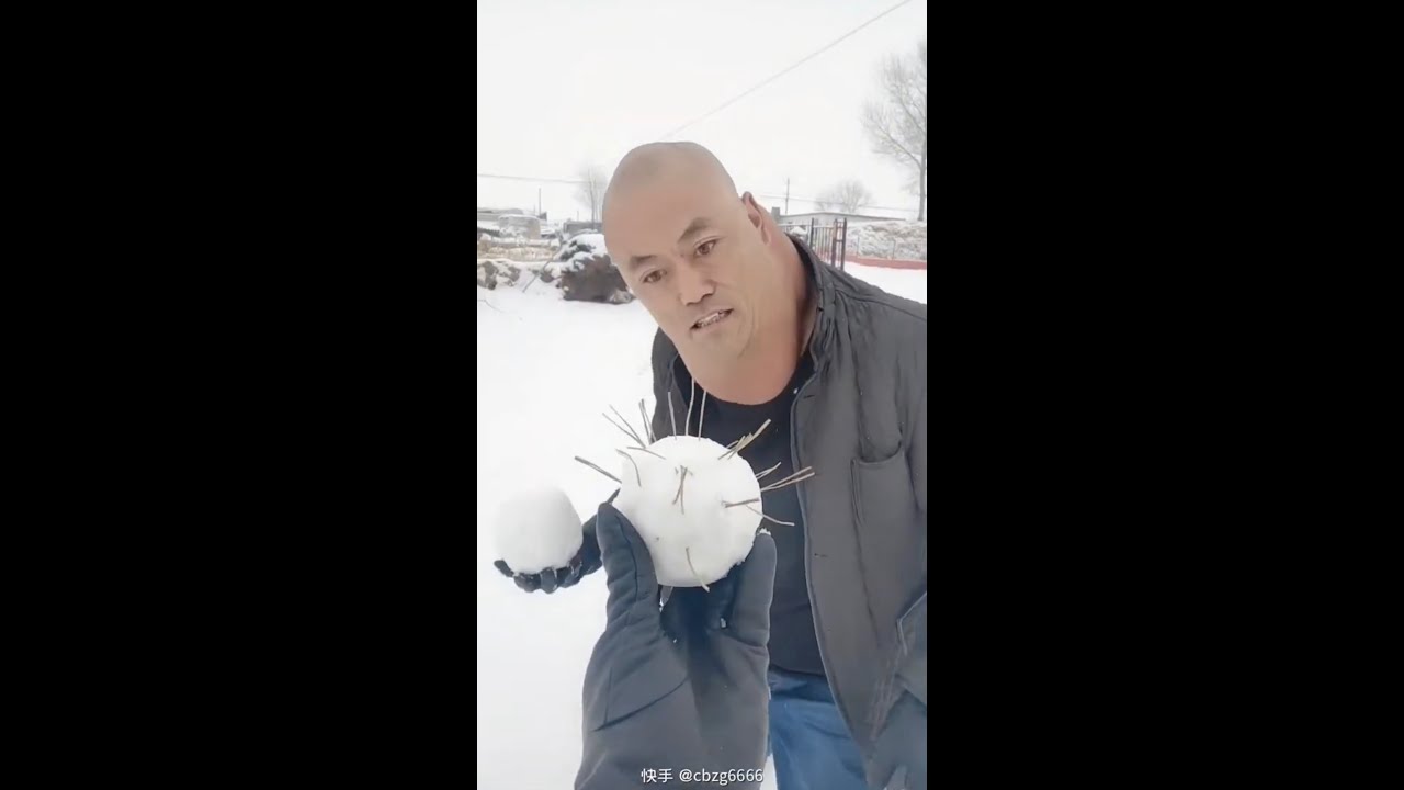 Chinese neck man in the snow - YouTube