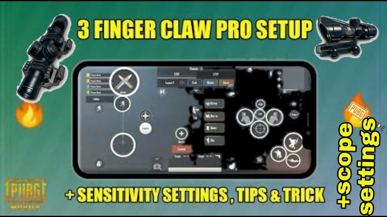 Three fingers best tutorial for pubg || +scope settings || and tips and ...