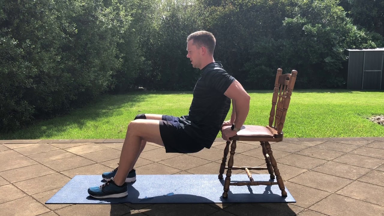 Chair Dip Bent Knees - YouTube