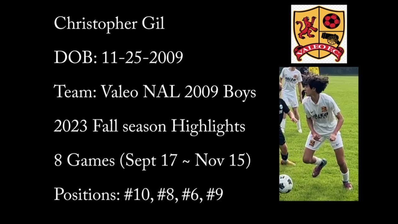 Chris Gil (Valeo NAL 2009 Boys) 2023 fall season highlights - YouTube