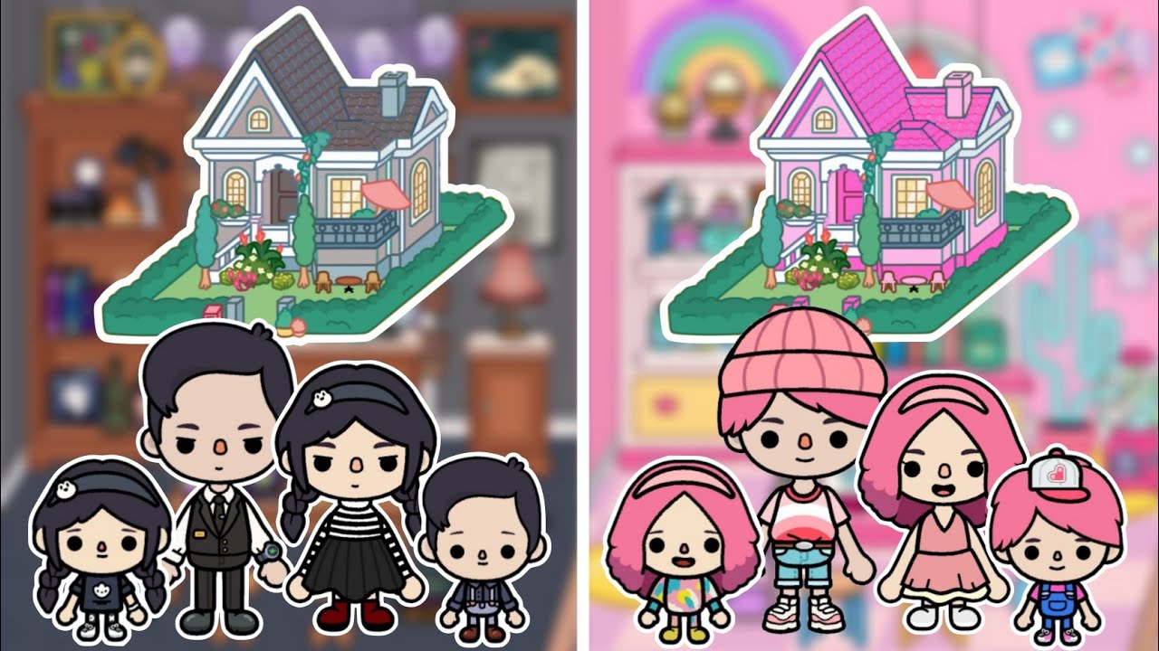 Wednesday Family Vs Enid Family House Design | Toca Life World | Toca ...