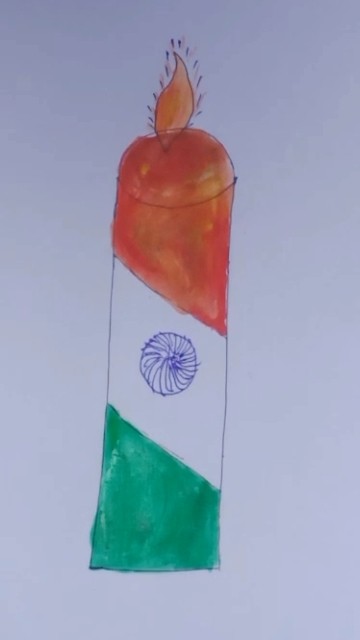 🇮🇳 mombatti drawing#🇮🇳 Indian flag drawing #happy republic day special ...