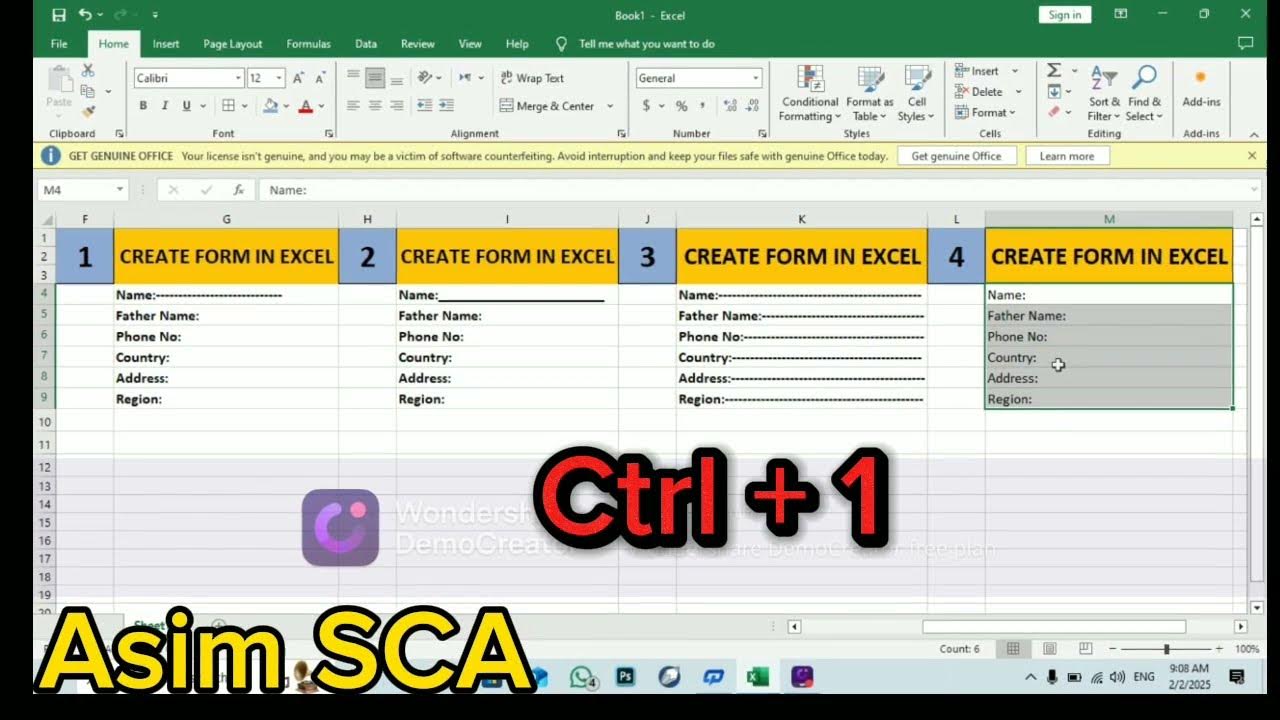 Create Form in Excel - YouTube