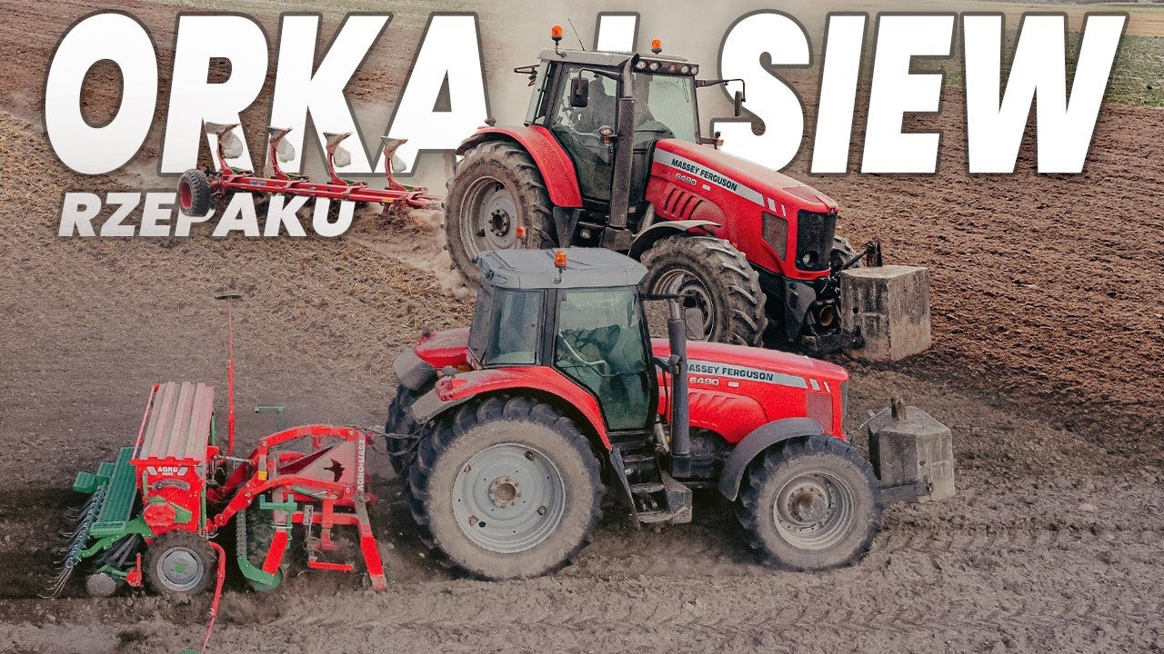 Orka oraz siew rzepaku 2023 Massey Ferguson 6490 dyna 6 Mccormick c95 ...