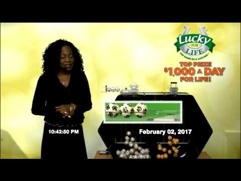 Lucky for Life Drawing For 02/02/2017 - YouTube